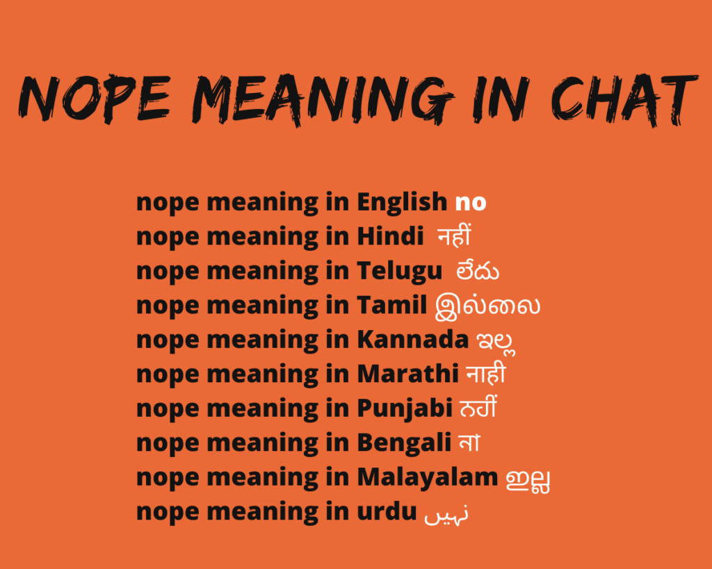 What is The Meaning of nope in Chat?